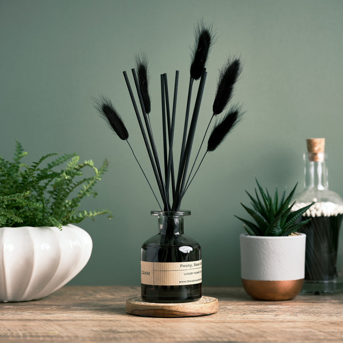 Peony, Rose and Oud Reed Diffuser - Black | The CAHM Collective